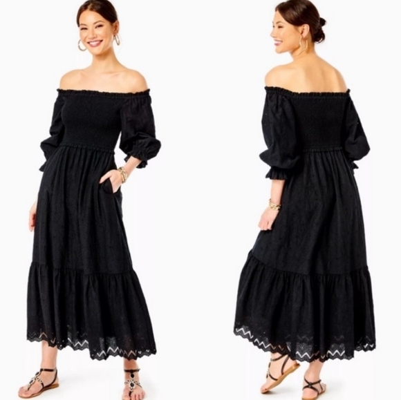 Lilly Pulitzer | Dresses | Lilly Pulitzer Arlynn Off The Shoulder Maxi ...